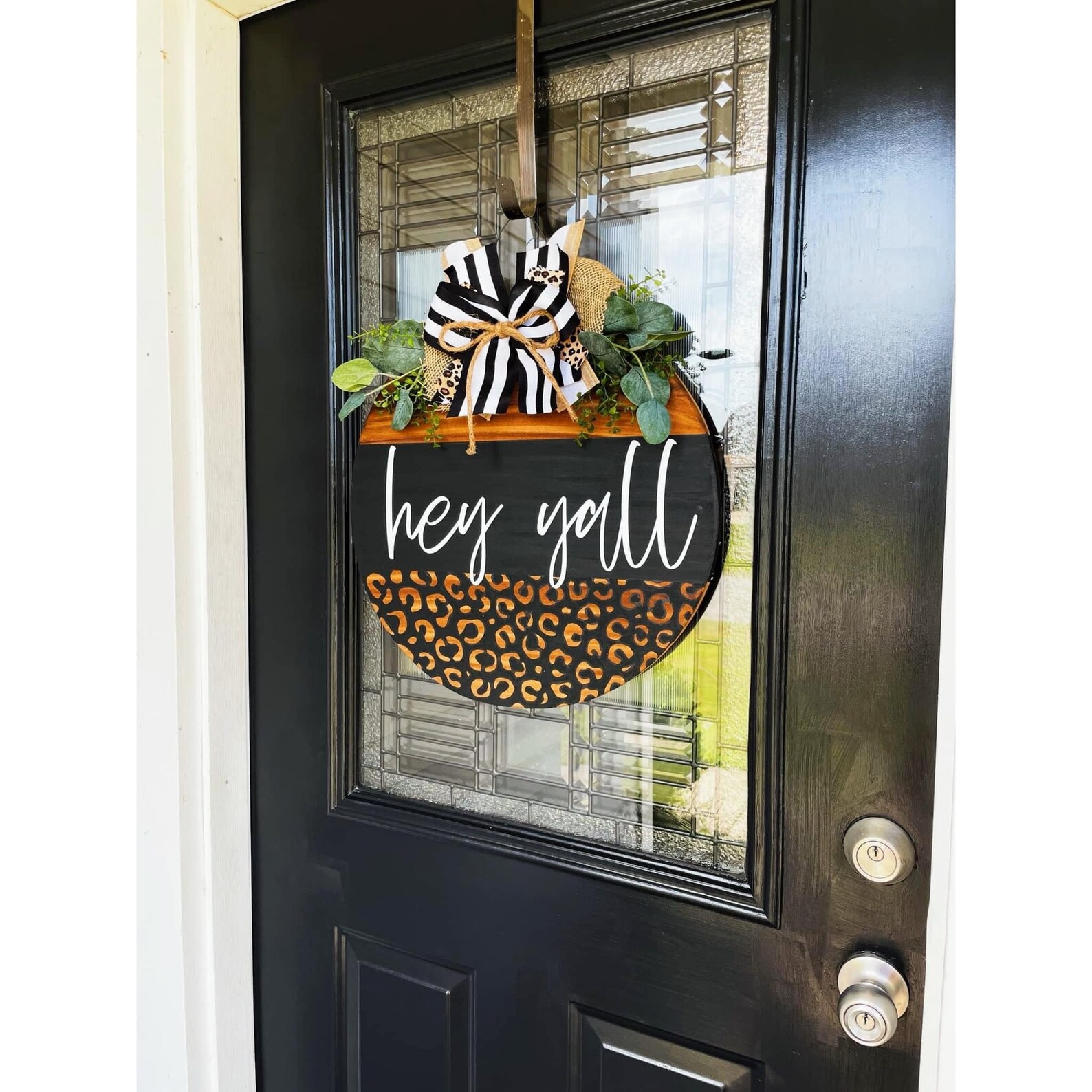 Leopard Print Door Hanger Farmhouse Door Hanger Farmhouse | Etsy