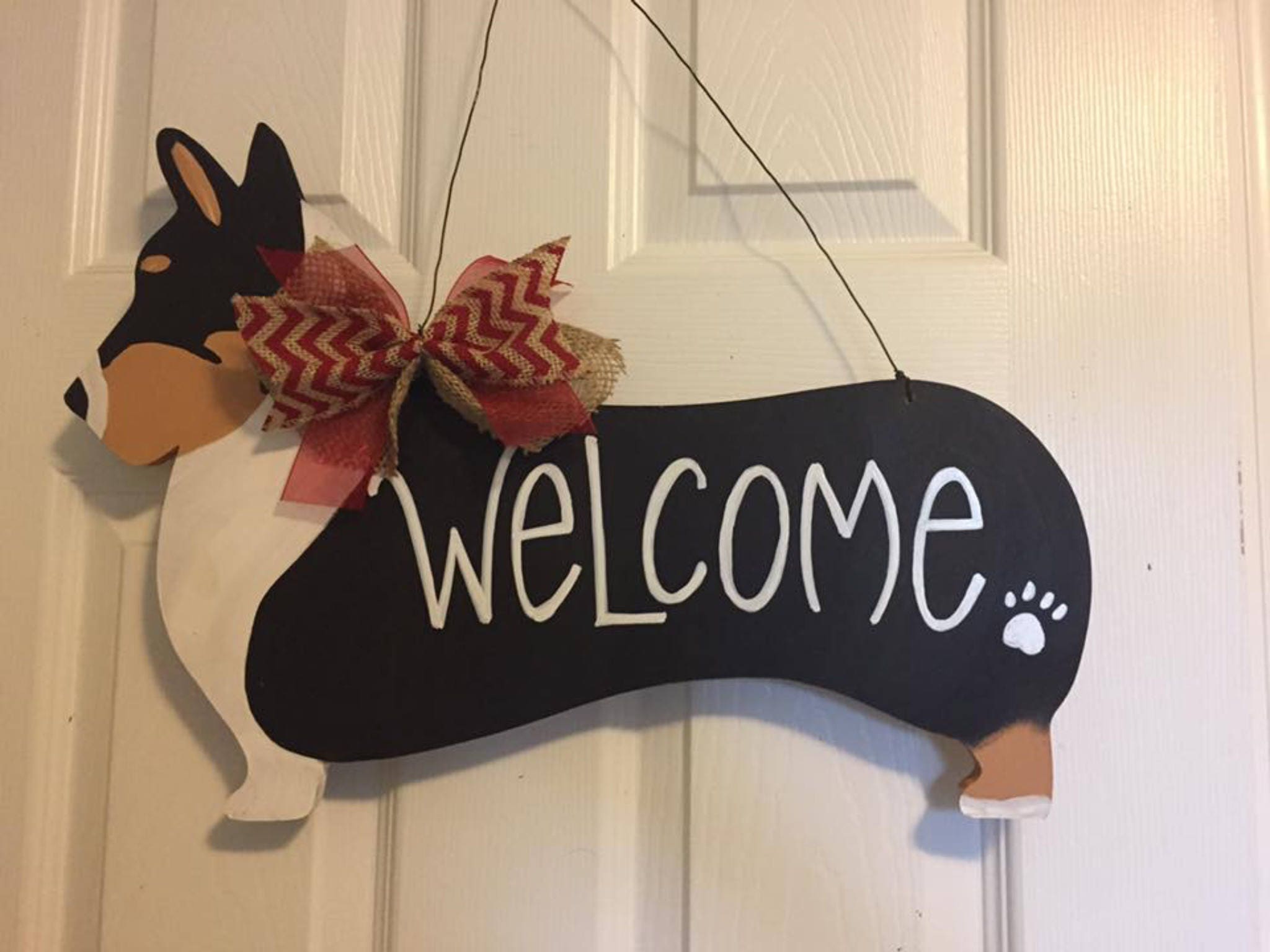Corgi Door Hanger Dog Door Hanger Dog Wreath Corgi Wreath - Etsy