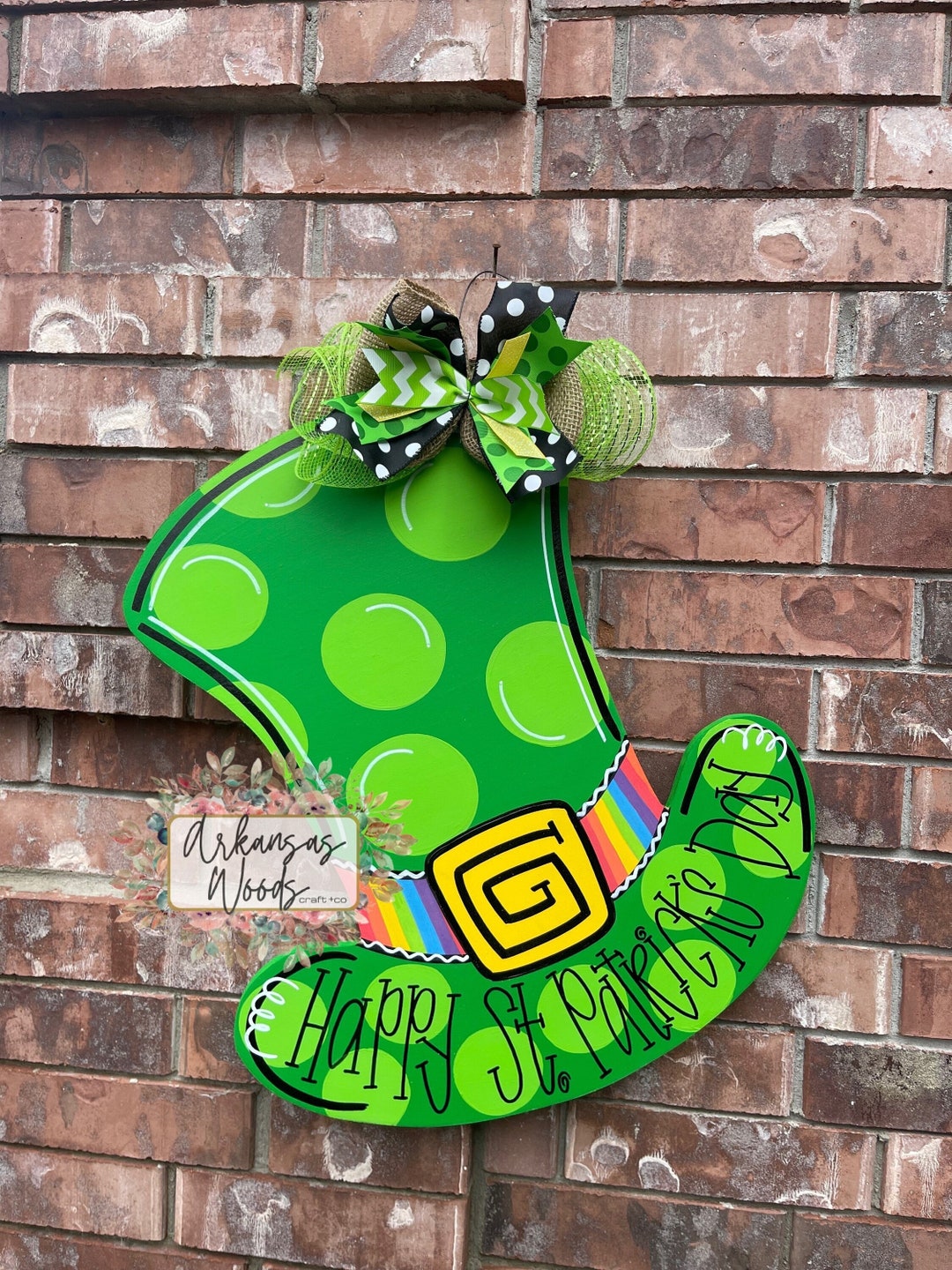 St Patricks Day Door Hanger, St Pattys Day Door Hanger, Leprechaun Hat ...