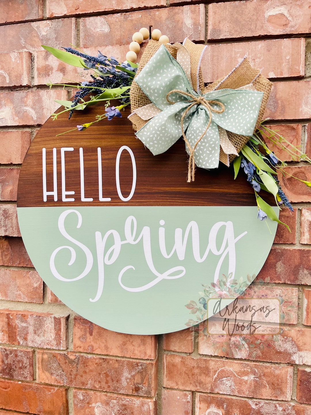 Hello Spring Door Hanger, Spring Decor, Spring Wreath, Spring Farmhouse ...