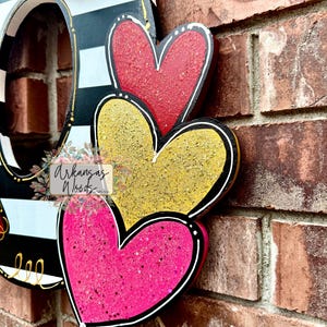 XOXO Valentine's Day Door Hanger: Glitter Hearts & Polka Dots - Etsy