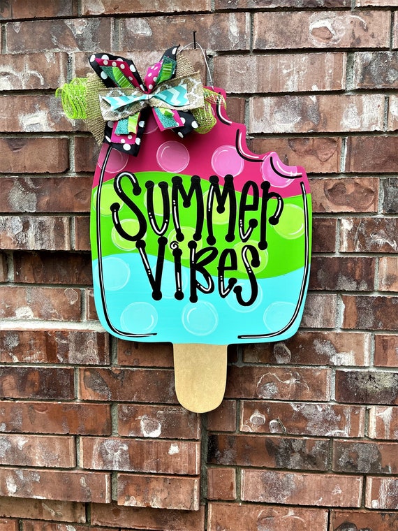 Popsicle Door Hanger Summer Door Hanger Summer Wreath | Etsy