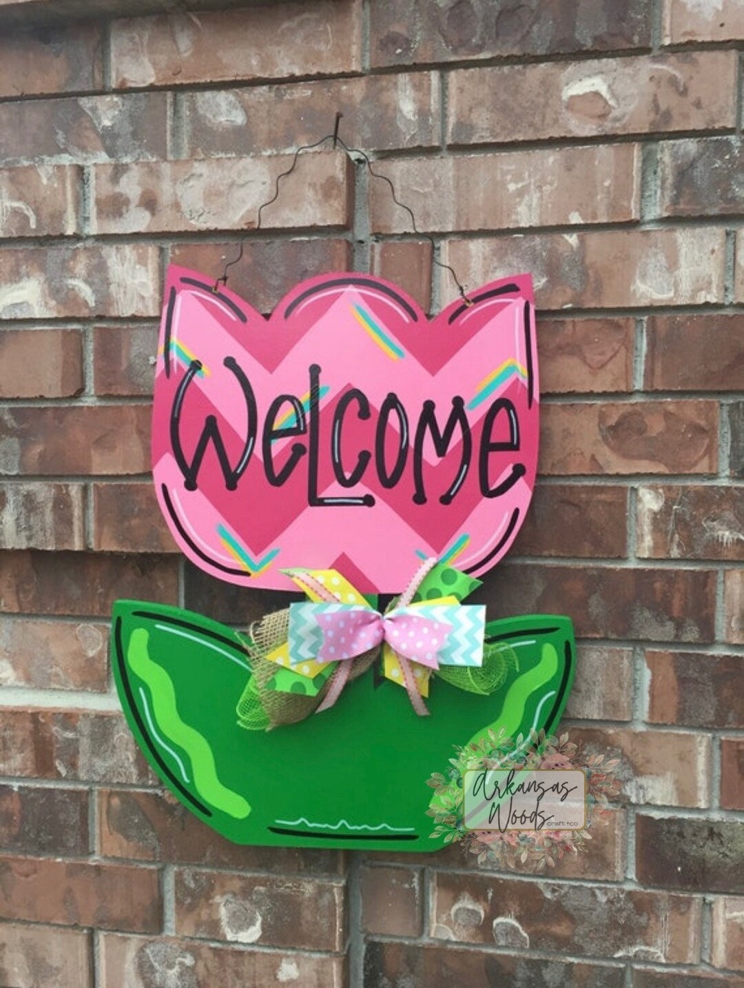 Spring Door Hanger, Tulip Door Hanger, Flower Door Hanger, Spring ...