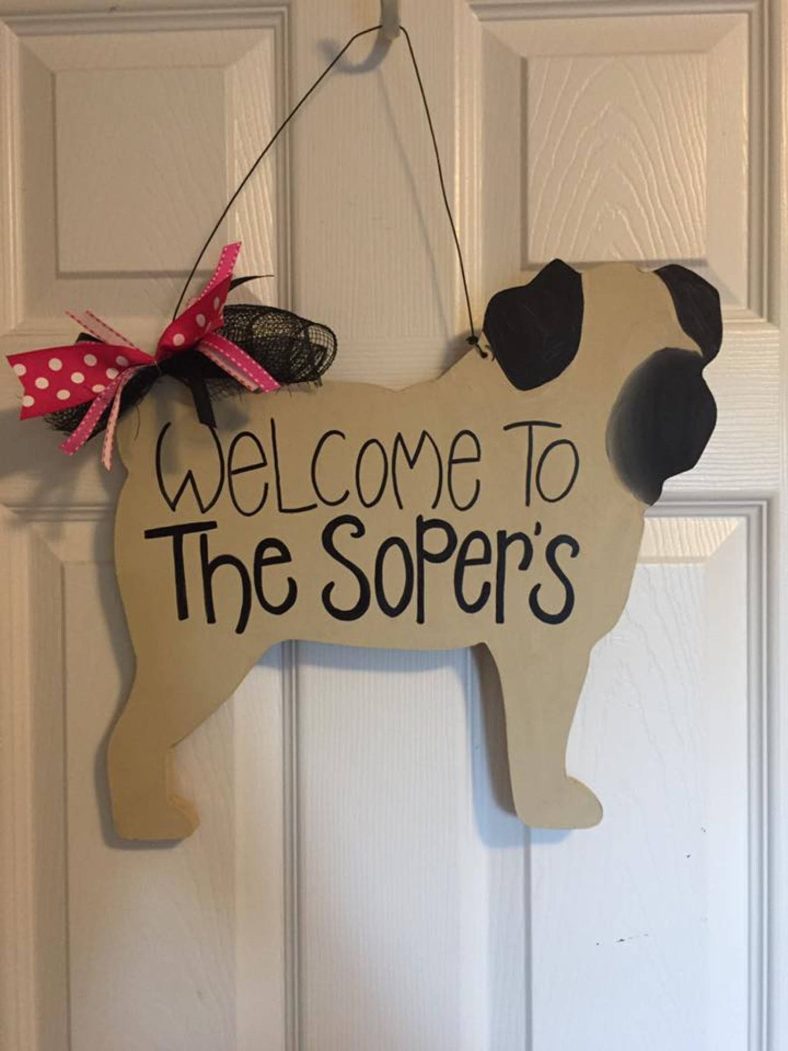 Pug Door Hanger Dog Door Hanger Dog Wreath Pug Decor Dog - Etsy