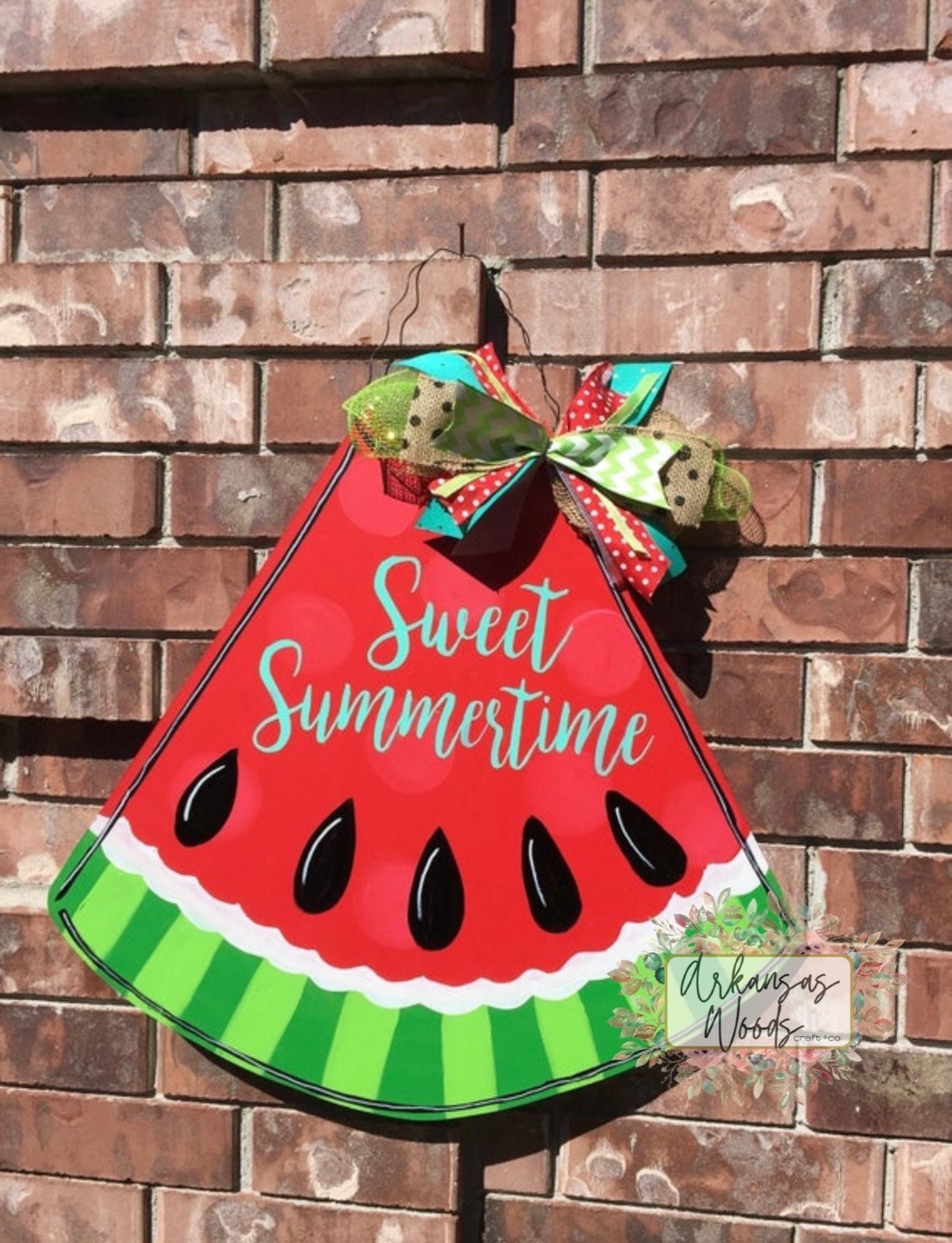 Summer Door Hanger Watermelon Door Hanger Watermelon Wreath Etsy