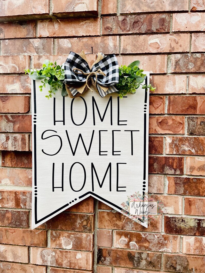 Home Sweet Home Pennant Door Hanger Farmhouse Door Hanger - Etsy