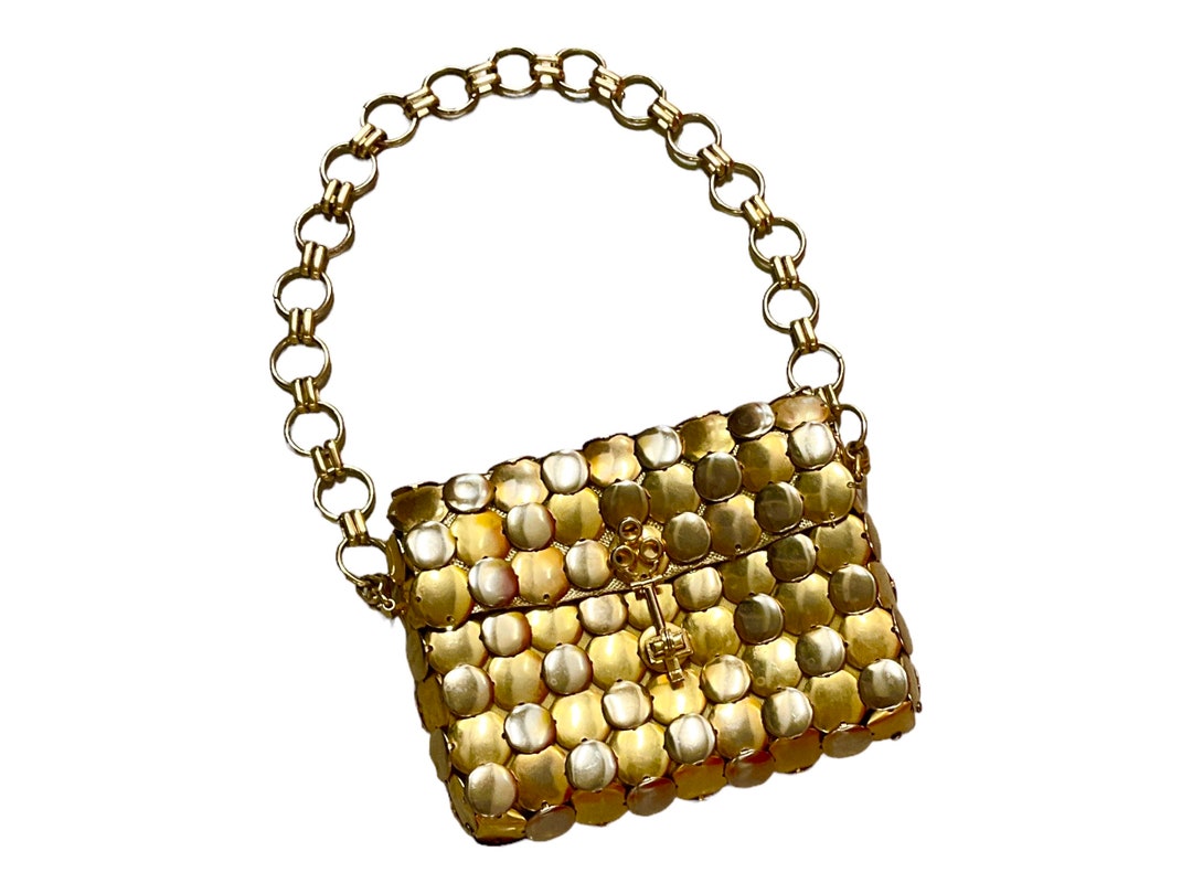 Vintage Rare 1960s Paco Rabanne Gold + Silver Two - Tone Metal Disc ...