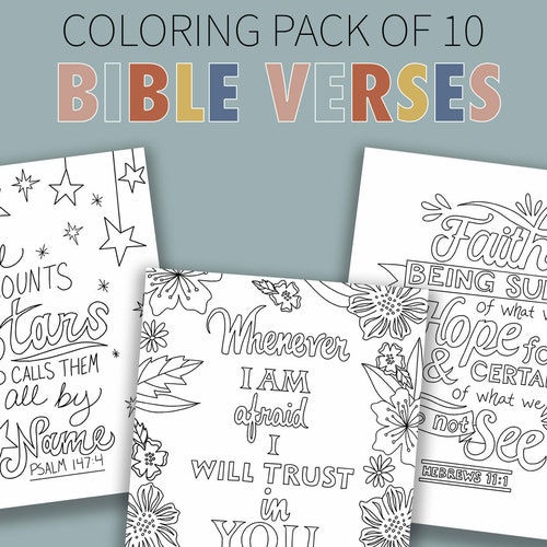 ABC Bible Verse Coloring Pages Homeschool Printables - Etsy