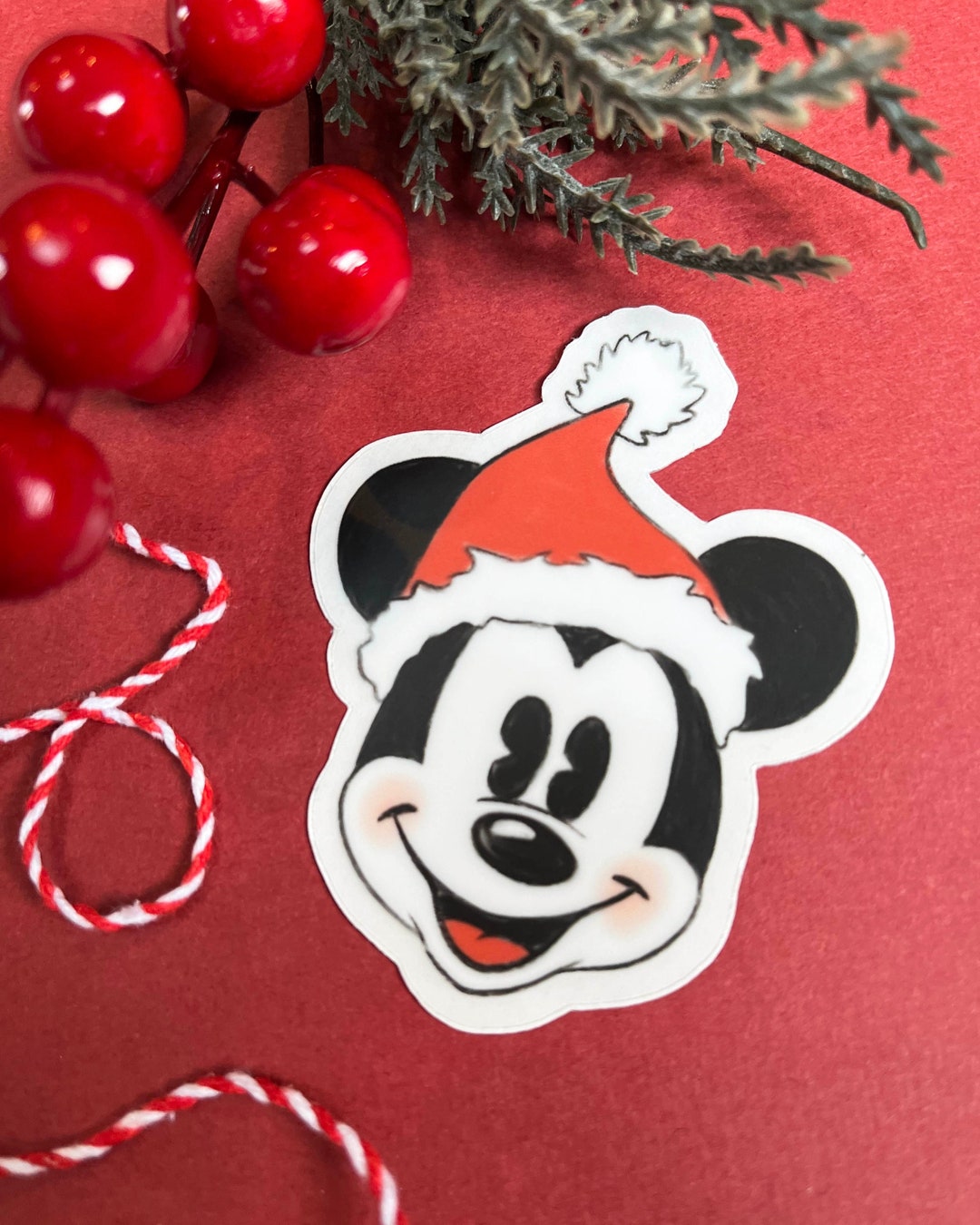 Santa Mickey Christmas Sticker - Etsy