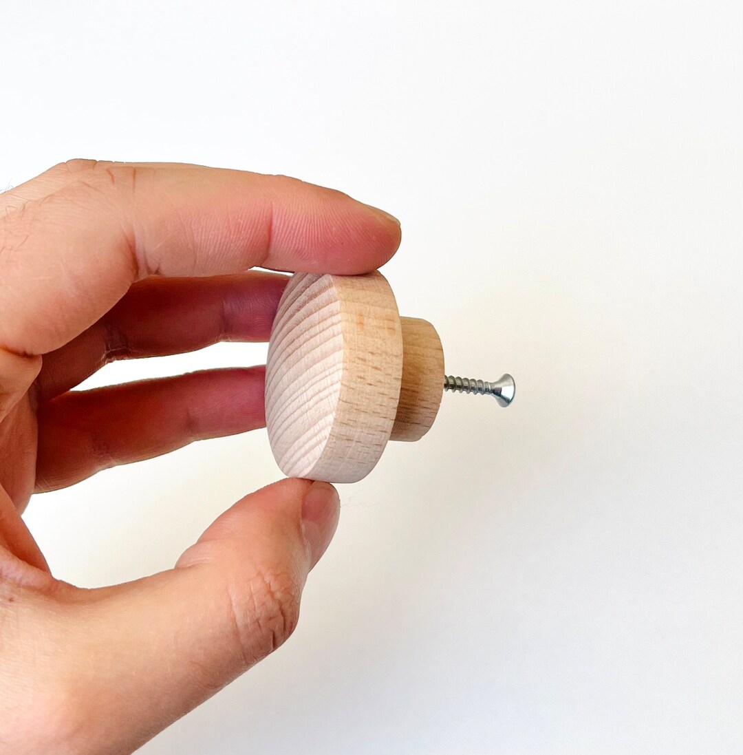 Solid Wood Cabinet Pulls Wooden Drawer Knob Beech Wood Knobs Pulls Wooden Knobs for Kitchen ...