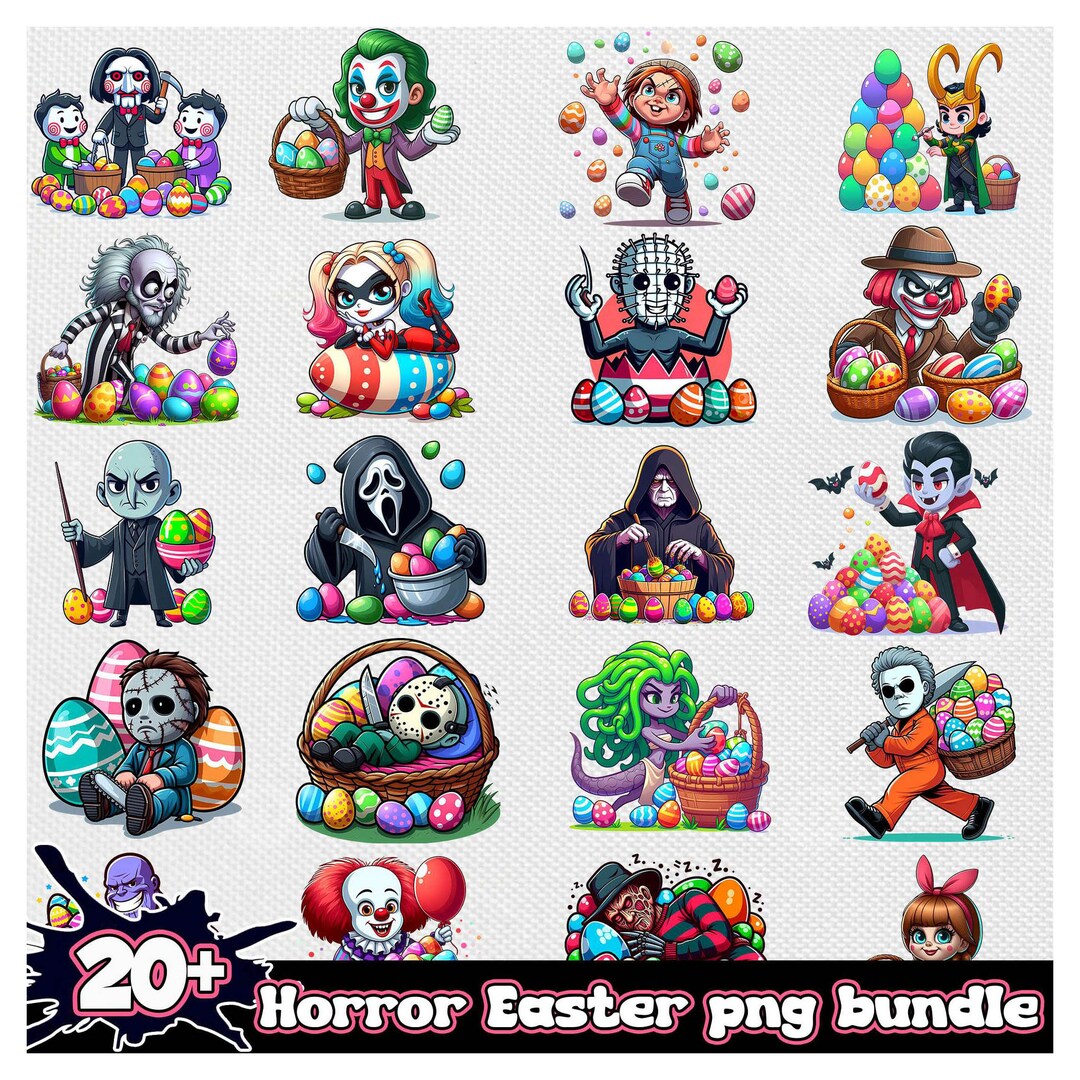 Horror Easter Png Bundle ,easter Killer Mugshot Png Bundle, Happy ...