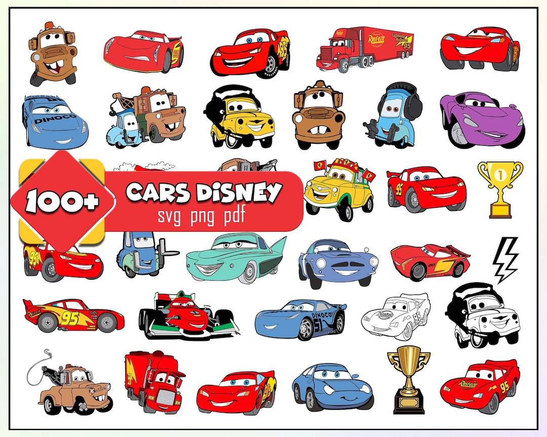 Cars SVG Bundle, Cars Svg, Lightning Mcqueen Svg, Cars PNG Clipart, for ...