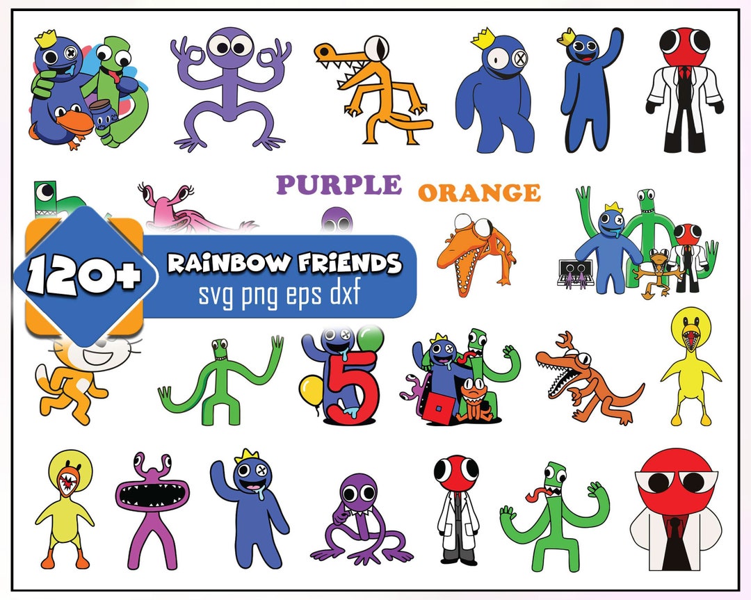 Rainbow Friends SVG and PNG File, Rainbow Friends Bundle All Characters ...