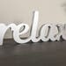 Wooden Cut Sign Relax, Positive Word Sign, Home Decor, Office Workspace ...