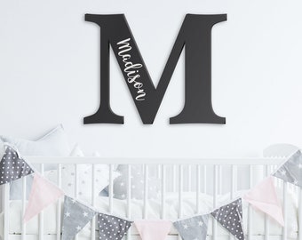 Colorful personalized Wood Initial/ Letter Door Hanger | Etsy