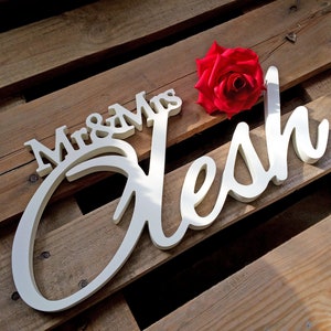 Mr and Mrs Last NAME Sign for Wedding Top Table, Wedding Sign, Mr & Mrs ...