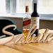 Cheers in Italian SALUTE Sign, 3D Lettering Wooden Script Cutout, Wood ...