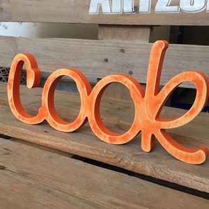 Rustic Wood Home Sign COOK Restaurant Decor Kitchen Decor - Etsy