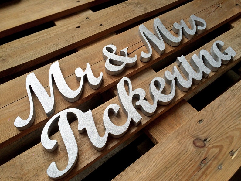 Personalized Mr & Mrs Name Sign | Freestanding Family Name Letters ...