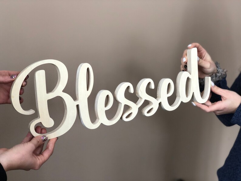 Blessed Wooden Sign Decor Blessed Sign Blessed Sign | Etsy