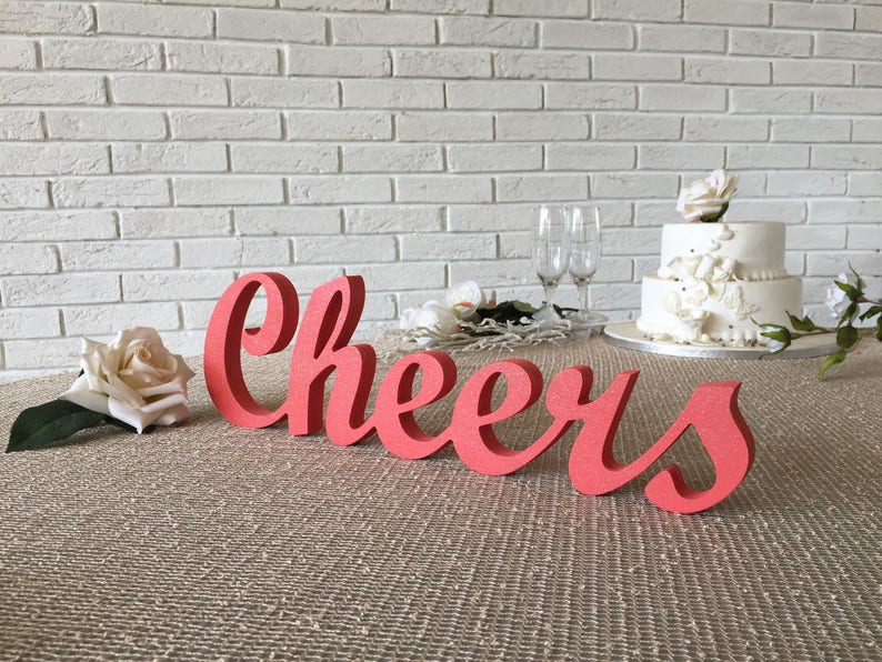 Cheers Script Wooden Letters. Wedding Bar Sign. Party Sign. - Etsy