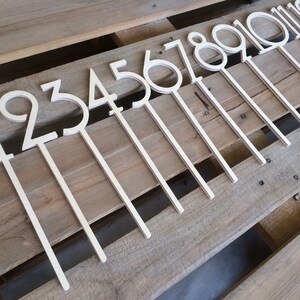 Art Deco Wedding Table Numbers on a Stick: Painted Plywood - Etsy