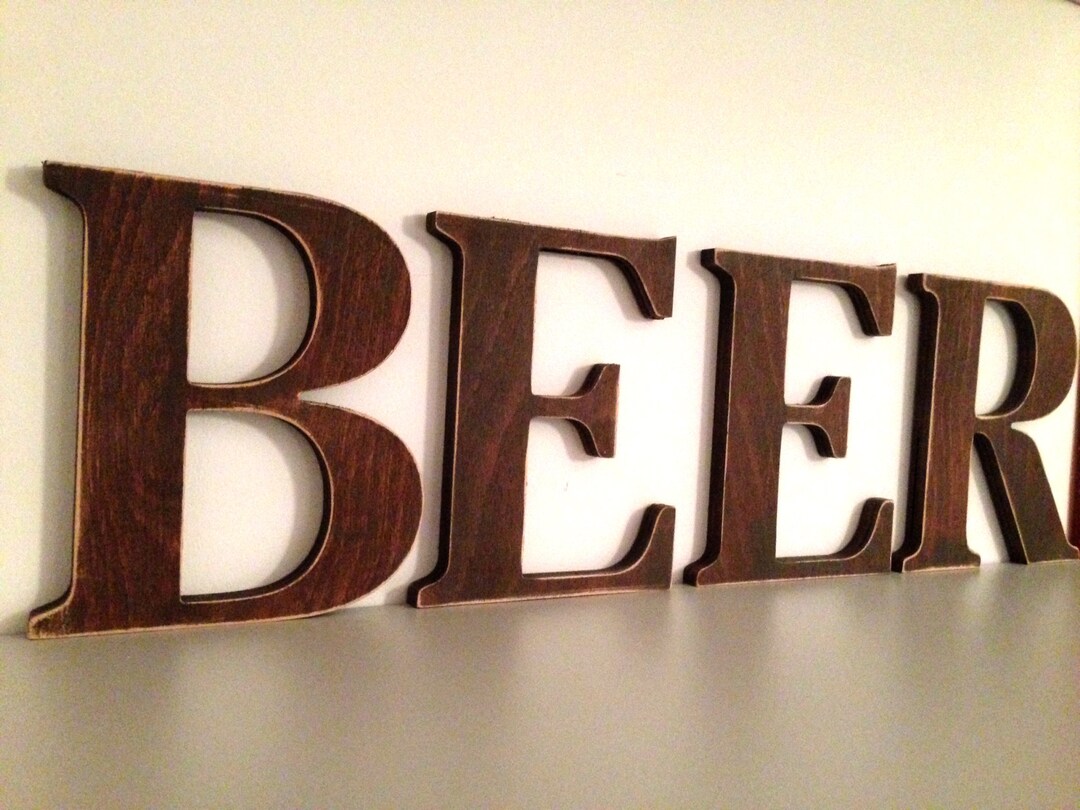 BEER Wooden 3D Letters, Man Cave Sign, Bar Sign Decor, Beer Cutout ...