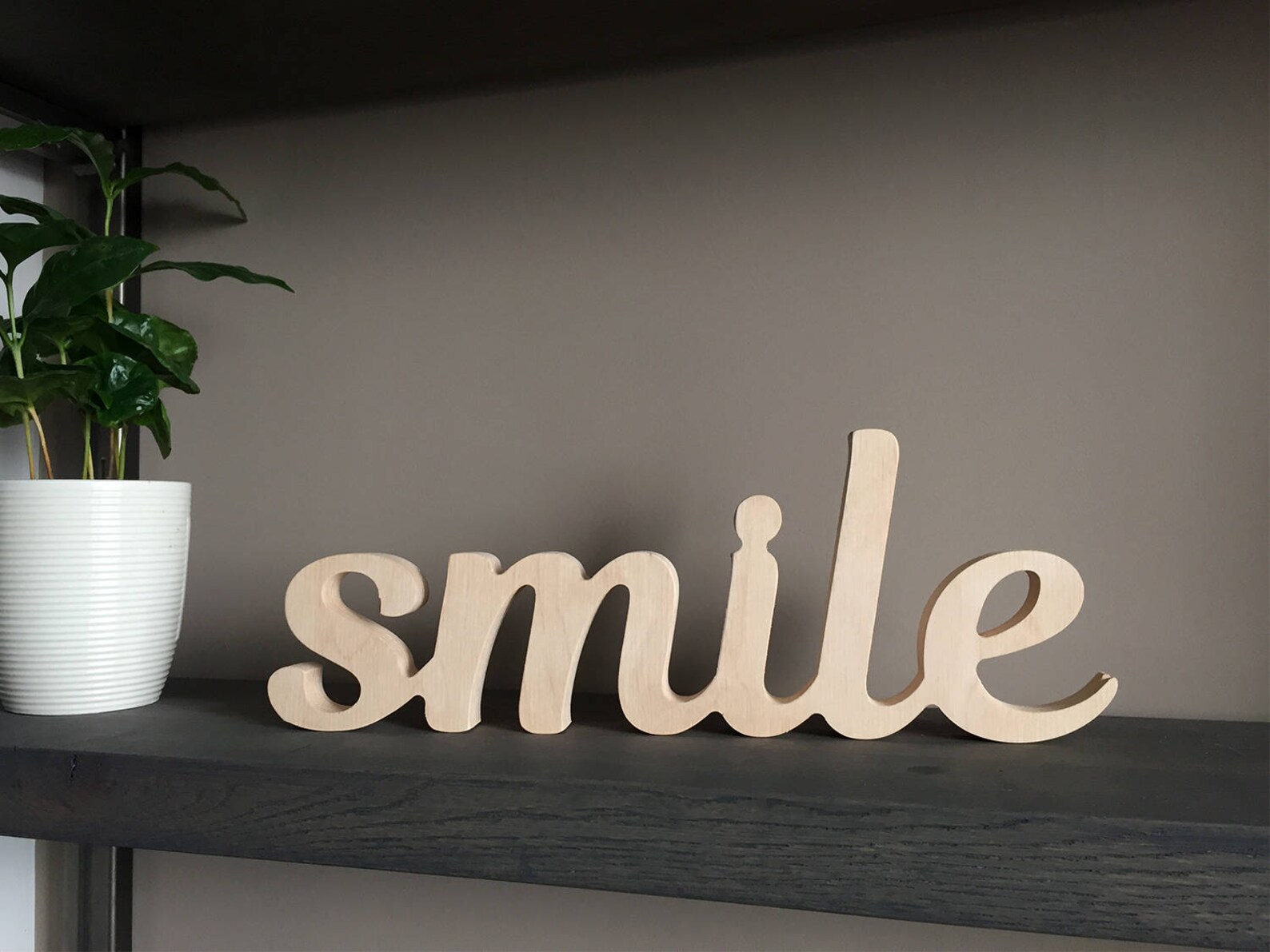 Wooden Rustic 'smile' Sign Positive Wood Word Smile - Etsy