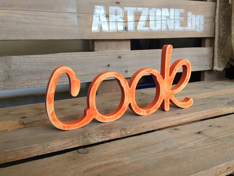 Rustic Wood Home Sign COOK Restaurant Decor Kitchen Decor - Etsy