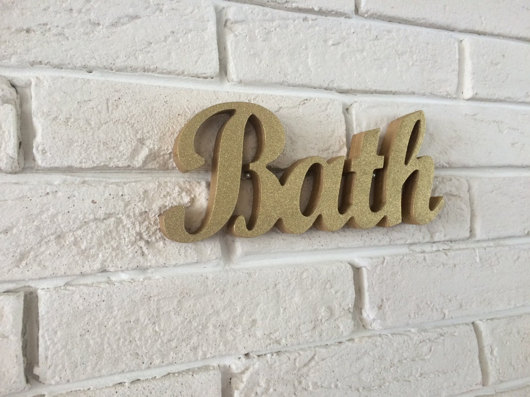 Wall Decor Sign for Bath - Bath Sign Wooden Letters Bathroom Decor ...