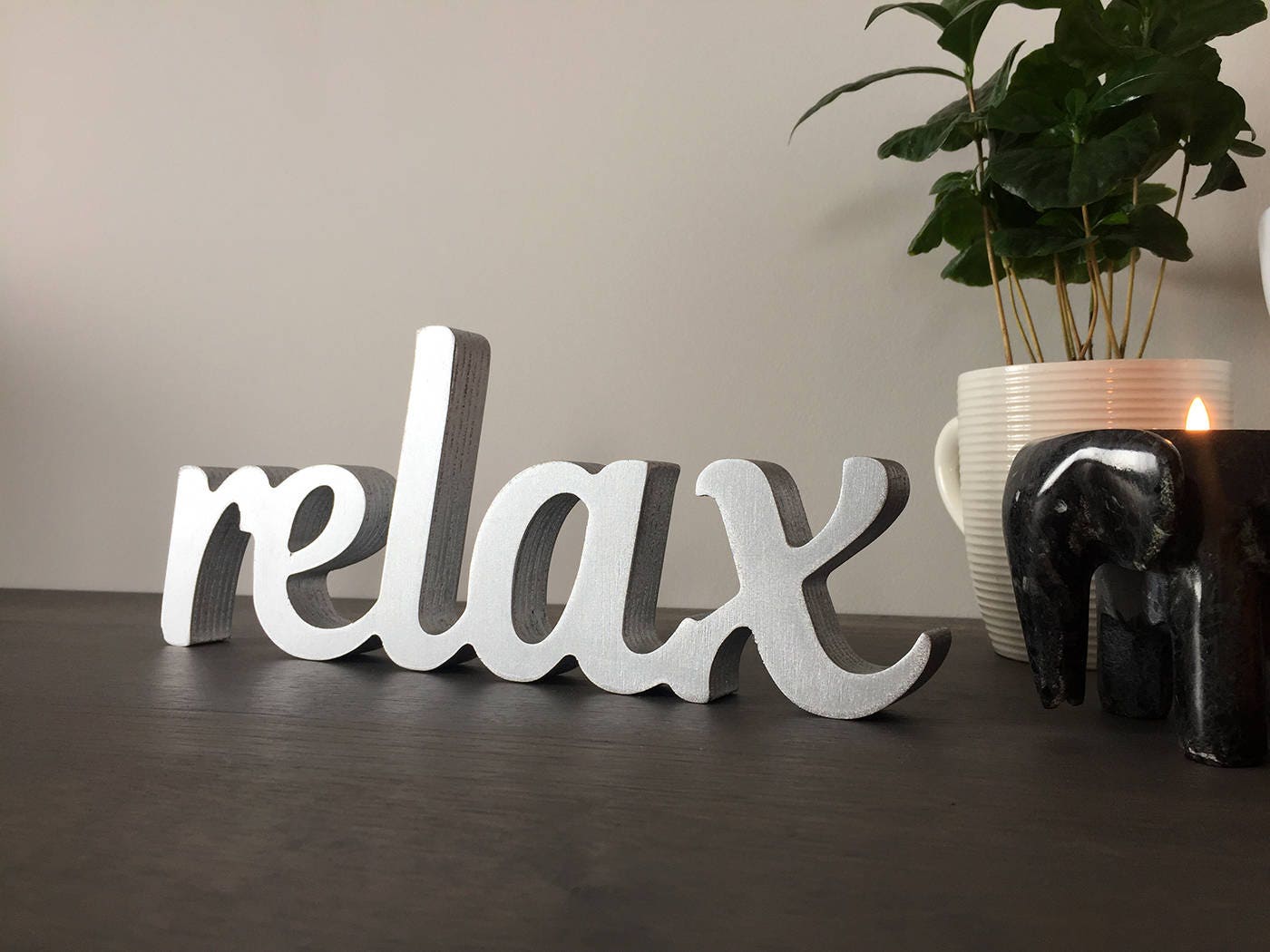 Wooden Cut Sign Relax Positive Word Sign Home Decor Office - Etsy