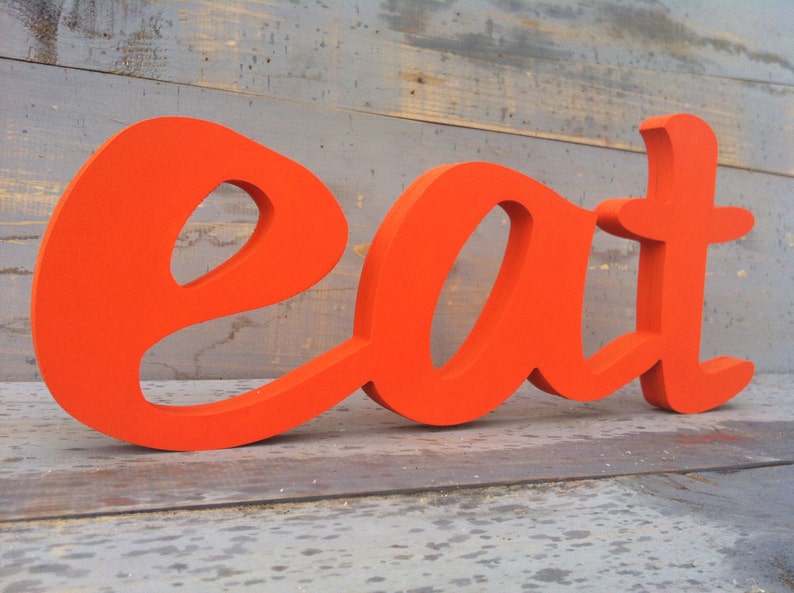 Mustard Yellow Kitchen Sign EAT Wooden Letters DIY Painted or - Etsy