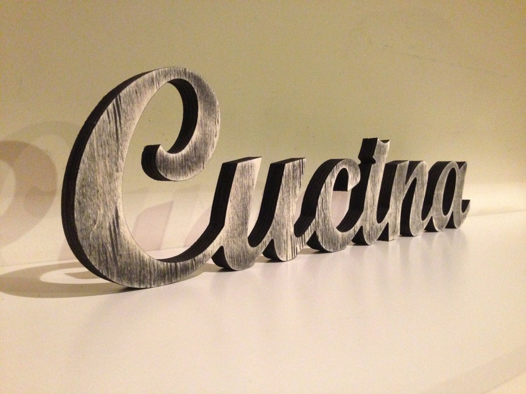 Cucina Wood Sign, Distressed Italian Kitchen Decor - Etsy