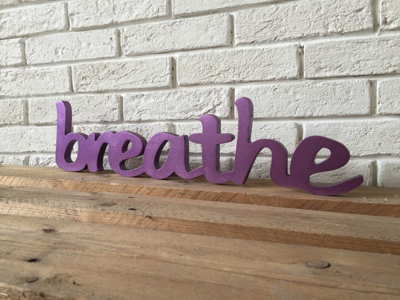 Wooden Wall Decor Sign Breathe Inspirational Wood Sign | Etsy