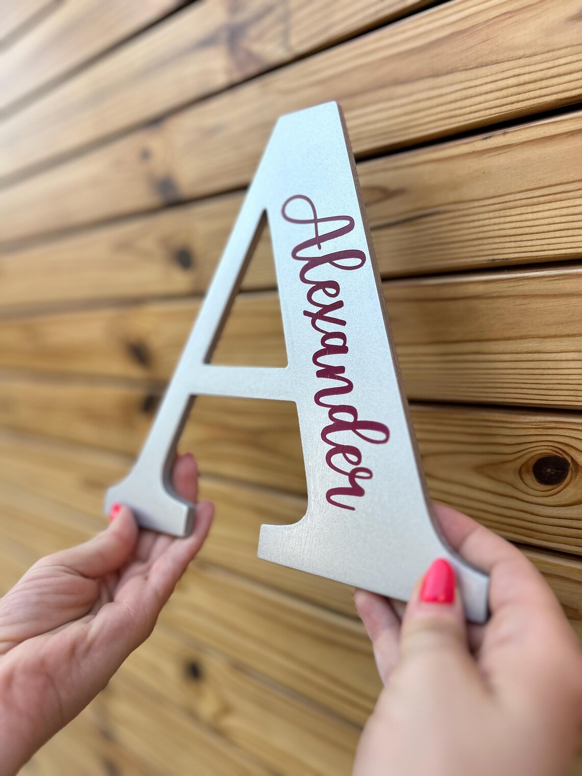 Custom Initial Name Sign, Nursery Wall Decor - Etsy