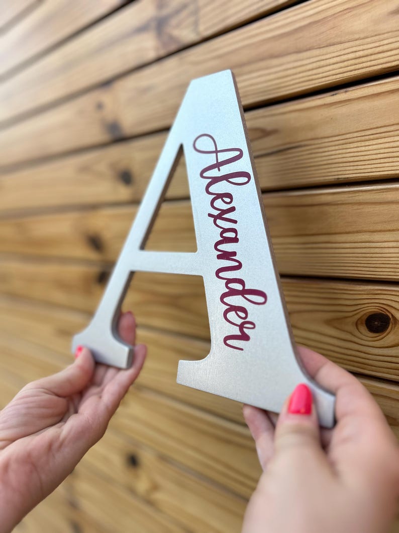 Custom Initial Name Sign, Nursery Wall Decor - Etsy
