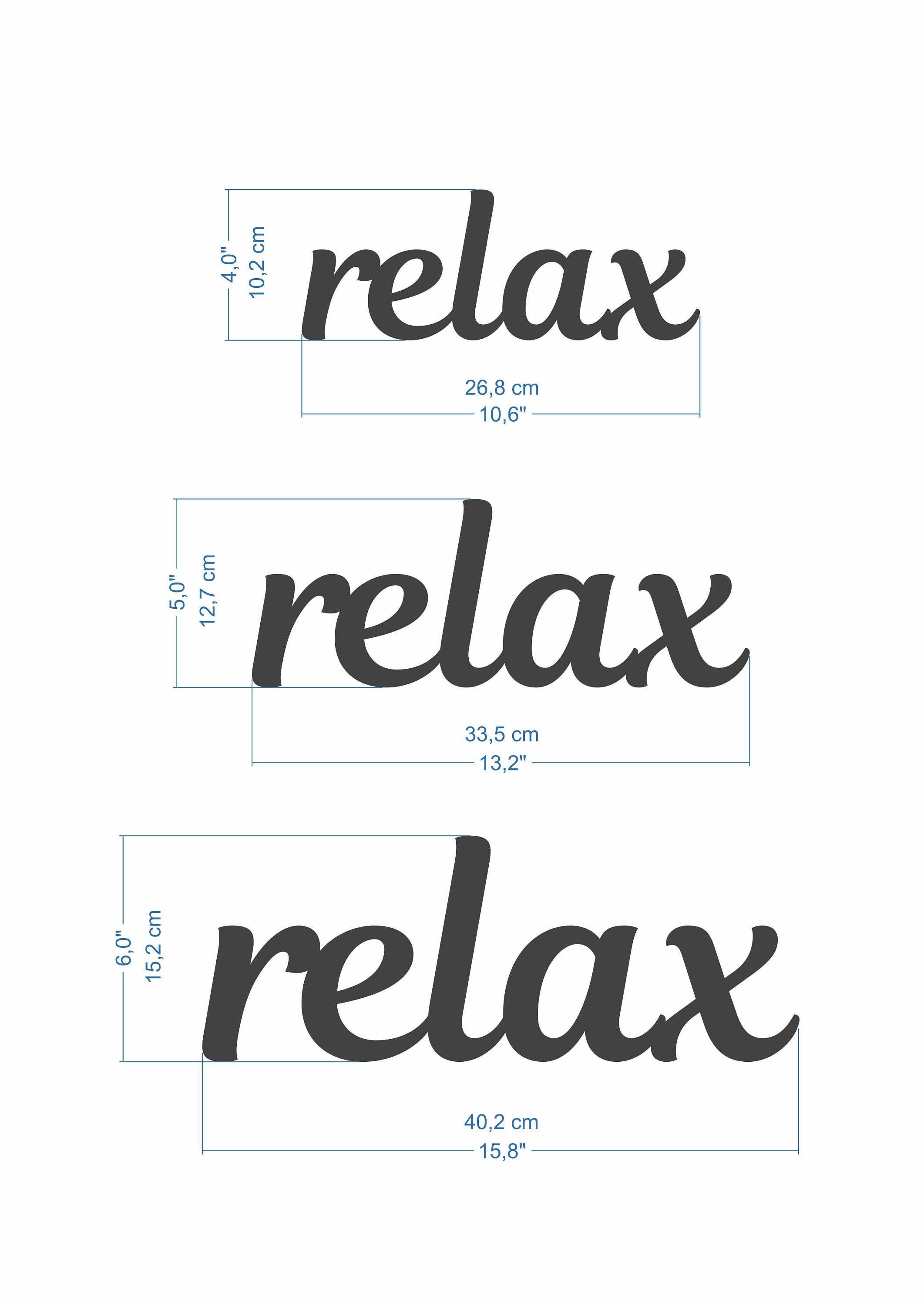 Wooden Cut Sign Relax Positive Word Sign Home Decor Office | Etsy