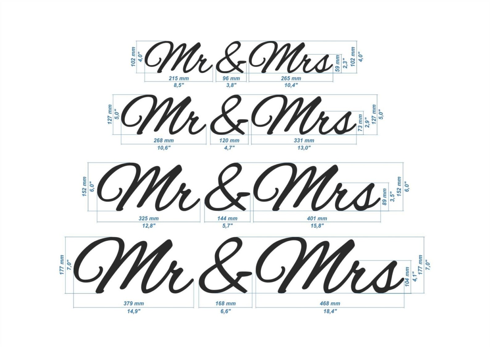 Elegant Script Mr & Mrs Wood Signs for Head Table at Wedding - Etsy