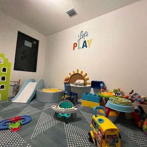 Let’s Play Wooden Wall Sign – Kids Room Decor, Playroom Wall Art ...