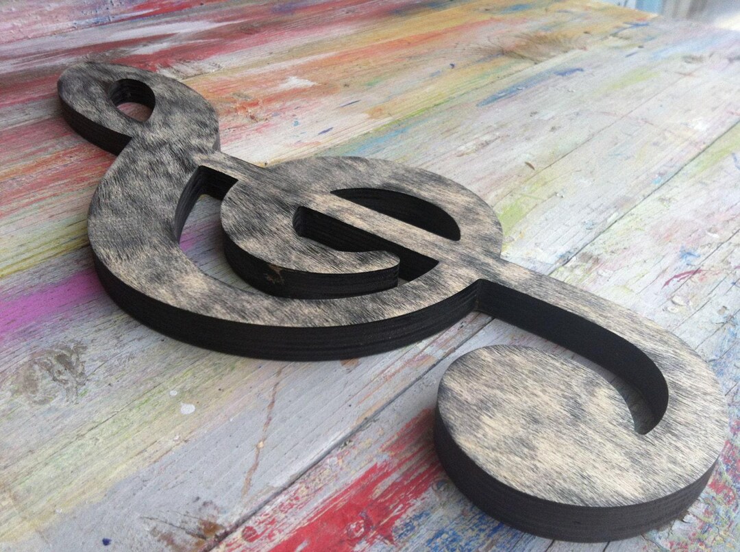 Wooden Treble Clef Wall Art, Music Decor, Distressed Wood Sign - Etsy