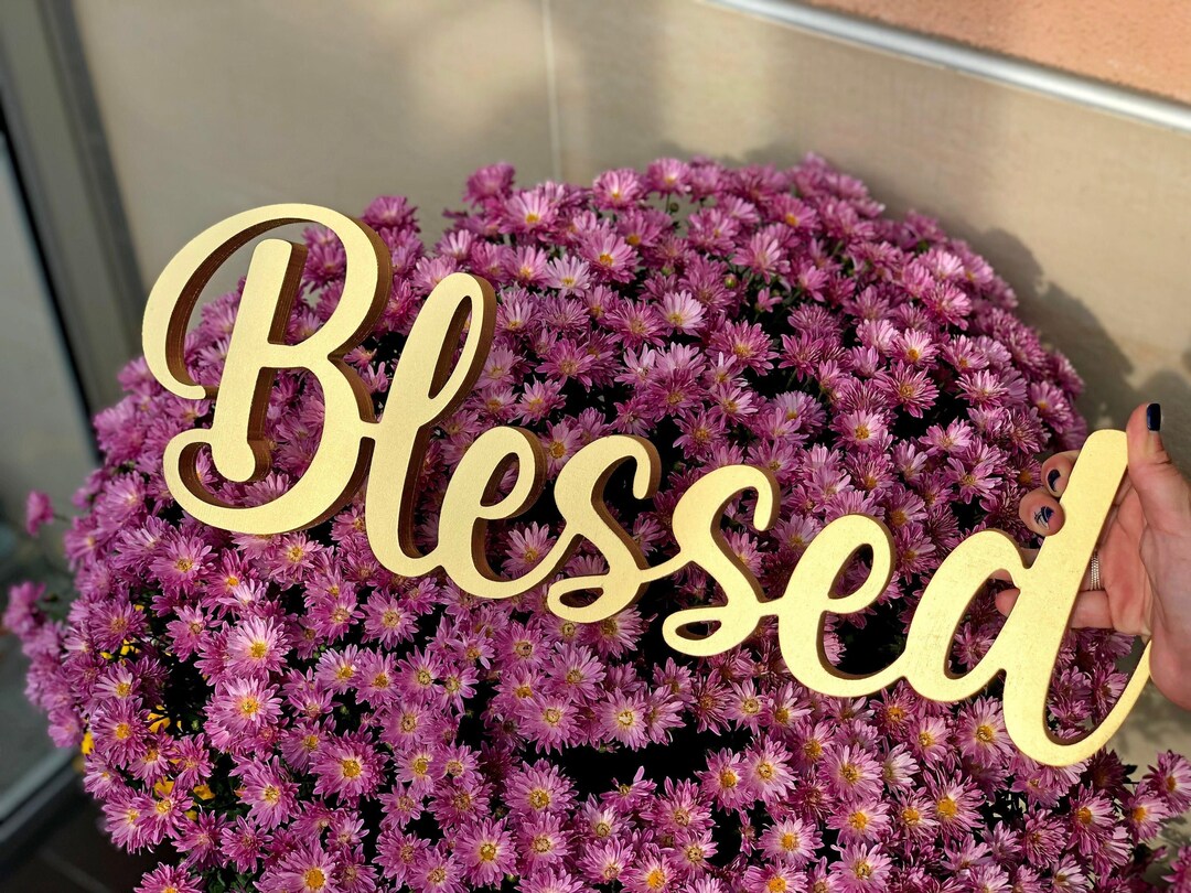 Blessed Sign Family Photo Wall, Family Photo Wall Sign, Blessed Shelf ...