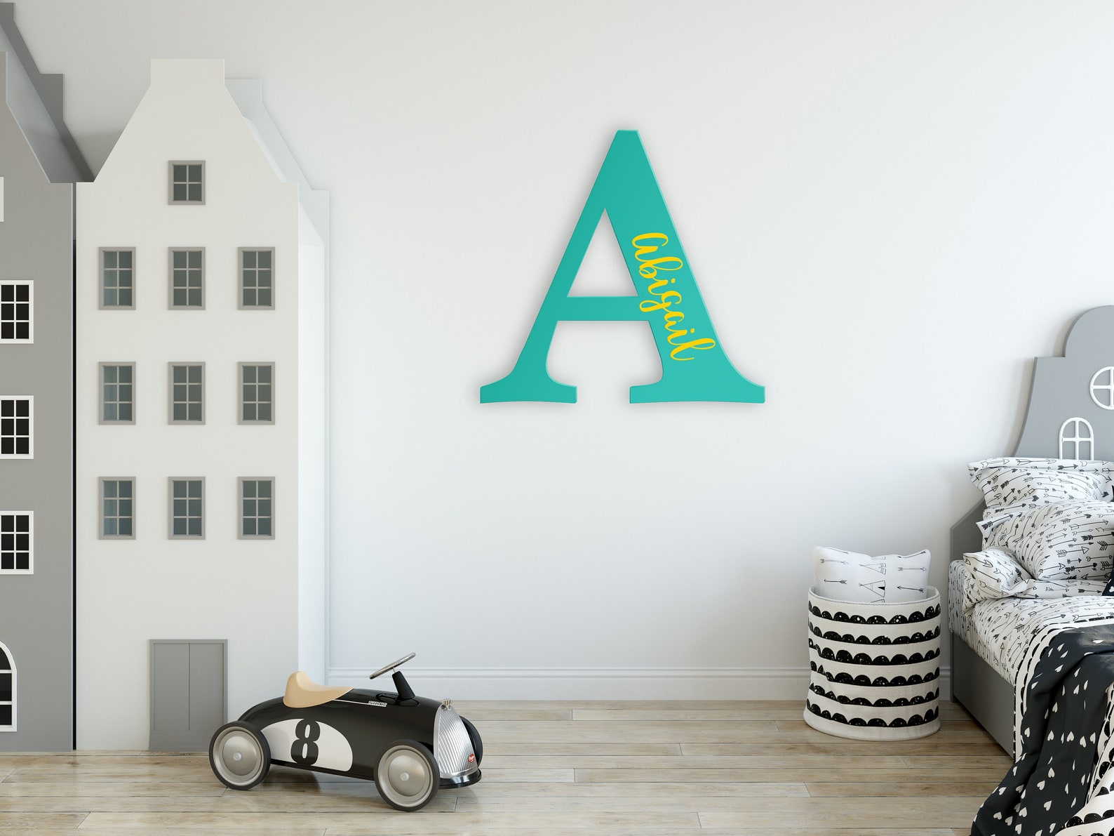 Custom Initial Name Sign, Nursery Wall Decor - Etsy