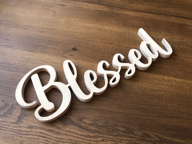 Blessed Wooden Sign Decor Blessed Sign Blessed Sign | Etsy