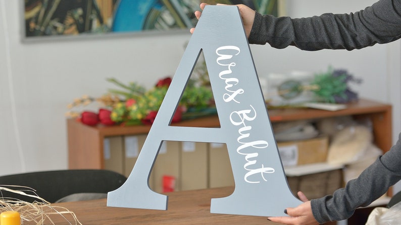 Custom Initial Name Sign, Nursery Wall Decor - Etsy