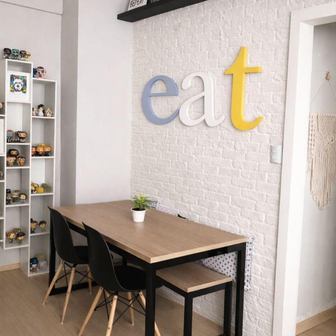 EAT Wooden Letter Sign – Rustic Kitchen Wall Decor - Etsy