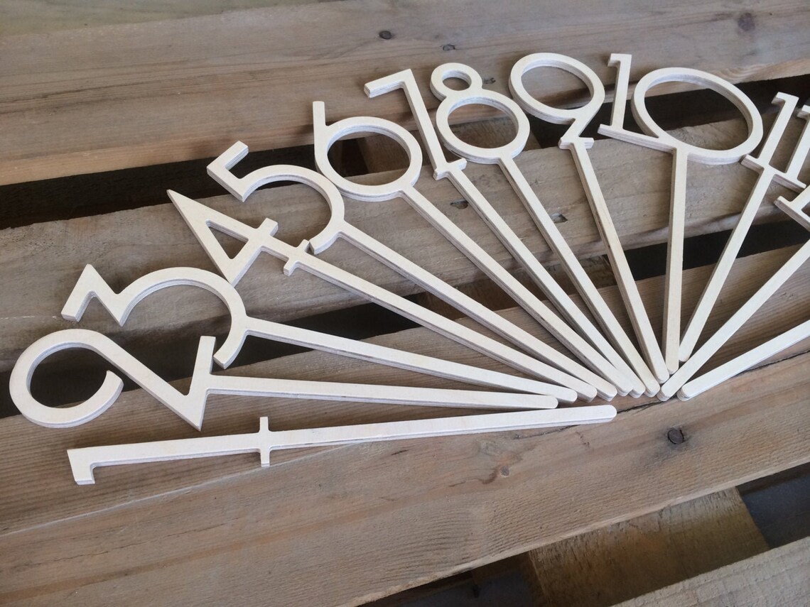 Table Numbers on Sticks for Wedding Table Decoration Flower - Etsy