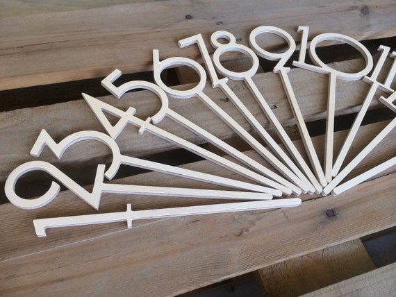 Table Numbers on Sticks for Wedding Table Decoration Flower - Etsy