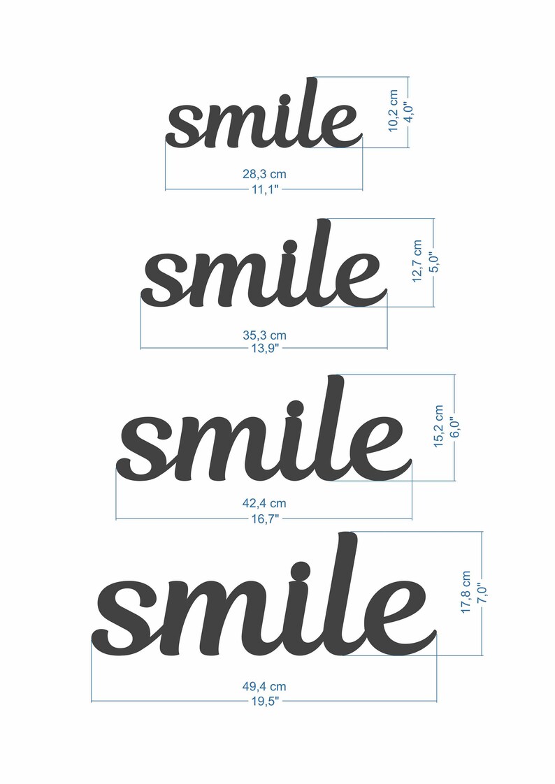 Wooden Rustic 'smile' Sign Positive Wood Word Smile - Etsy