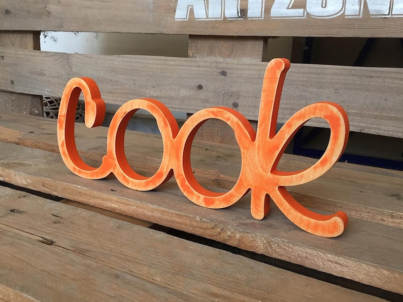Rustic Wood Home Sign COOK Restaurant Decor Kitchen Decor - Etsy