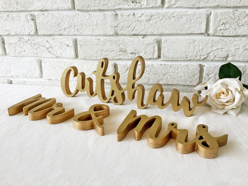 Personalized Mr & Mrs Name Sign | Freestanding Family Name Letters ...